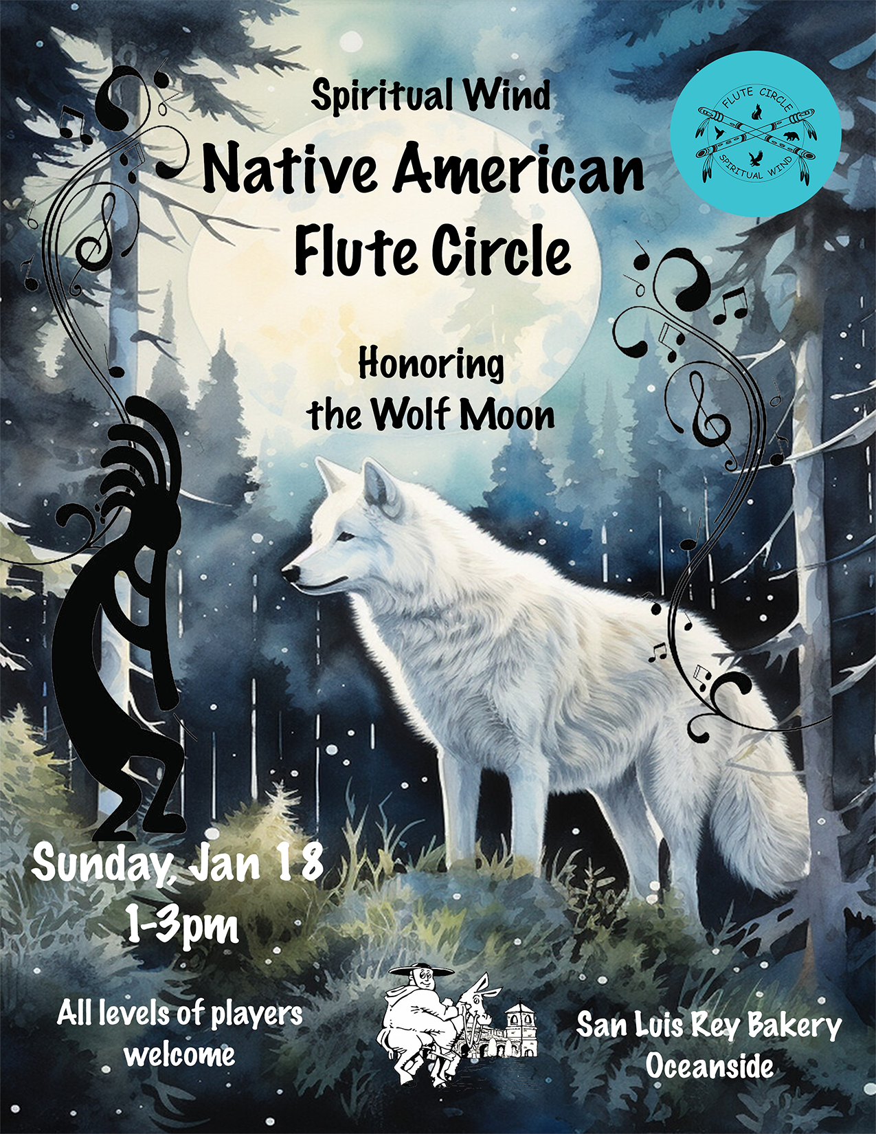 Spiritual Wind Flute Circle | Wolf Moon - January 18, 2026 | Oceanside, CA