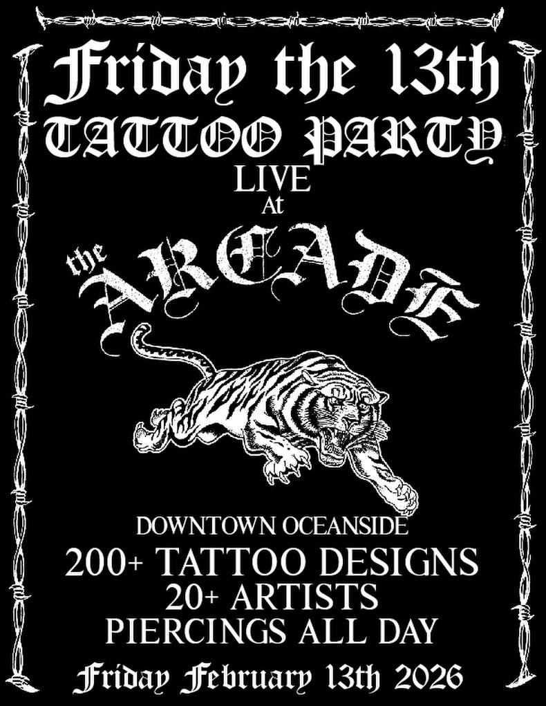 Friday the 13th Tattoo Party at The Arcade - February 13, 2026 ...